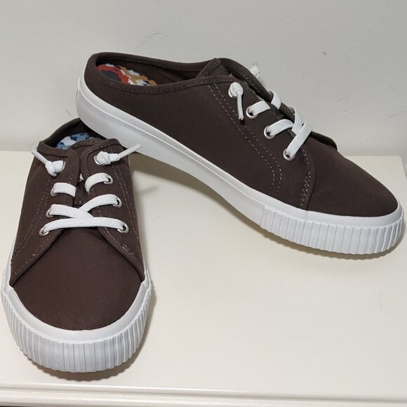 Timberland | Shoes | Timberland Skyla Bay Brown Slip On Canvas Mule ...